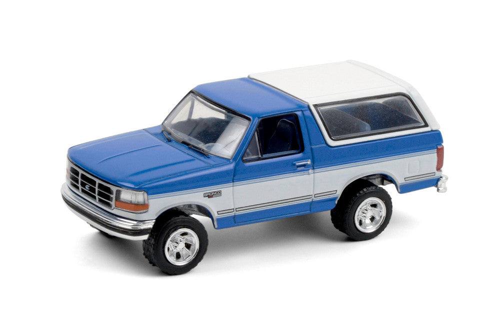 1992 Ford Bronco XLT Bright Regatta Blue and White Blue Collar 1:64 ...