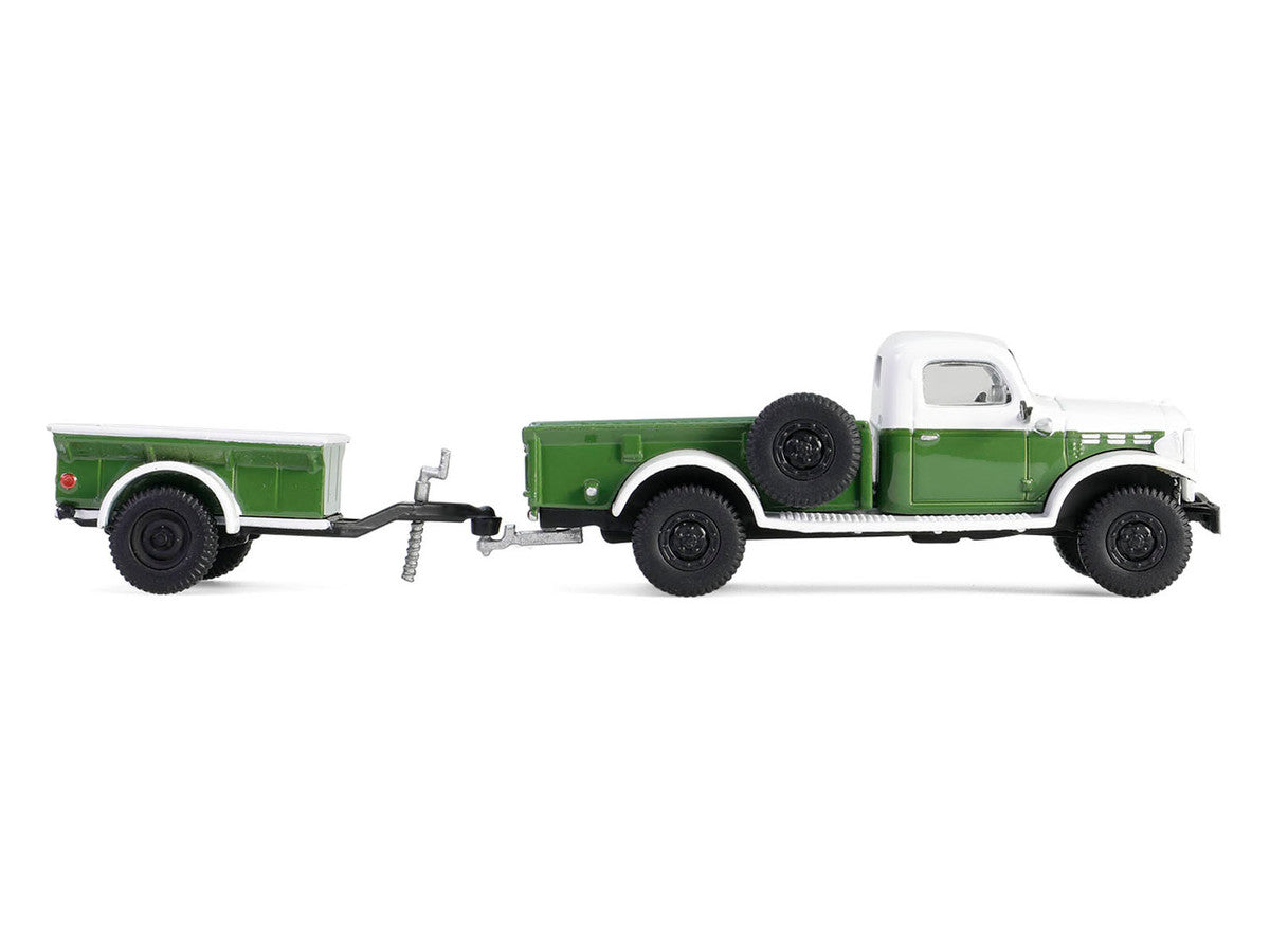 1950 Dodge power Wagon in Green and White Ton Cargo Trailer GL32320-A ...
