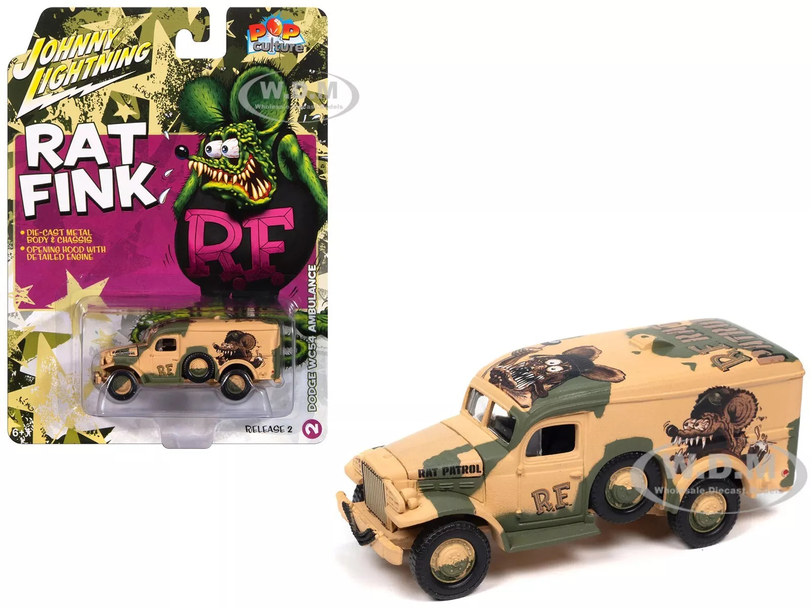 DODGE WC54 AMBULANCE DESERT CAMO RAT FINK – Nice Car Collection