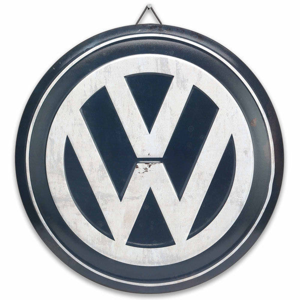 Volkswagen Logo Rustic Round Metal Sign – Nice Car Collection