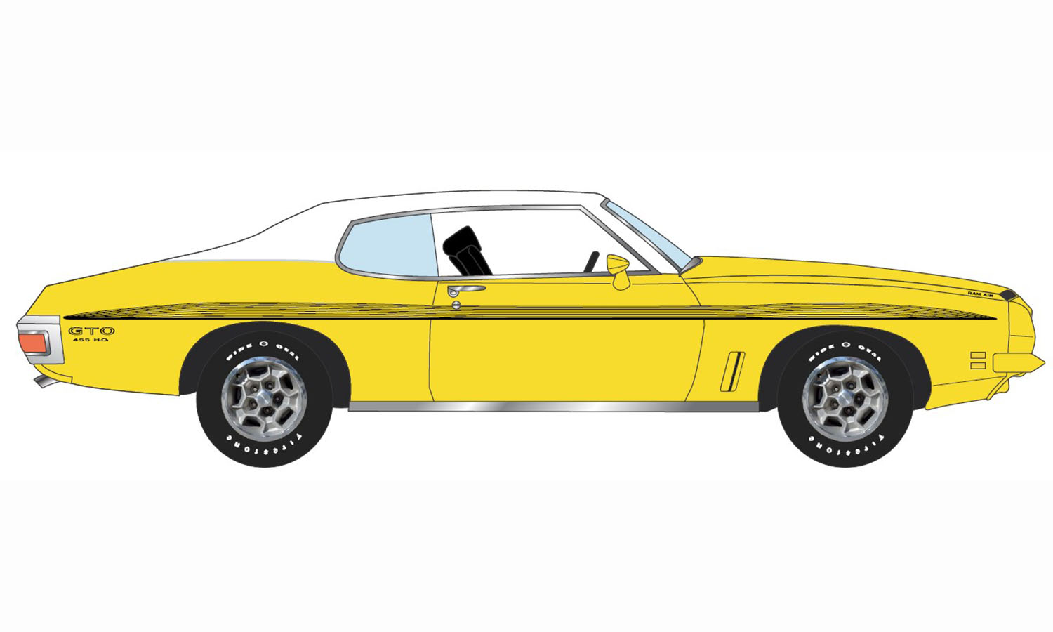 (PRE-ORDER Q2, 2025) 1972 PONTIAC GTO LE MANS VINYL TOP -(Monarch Yell ...