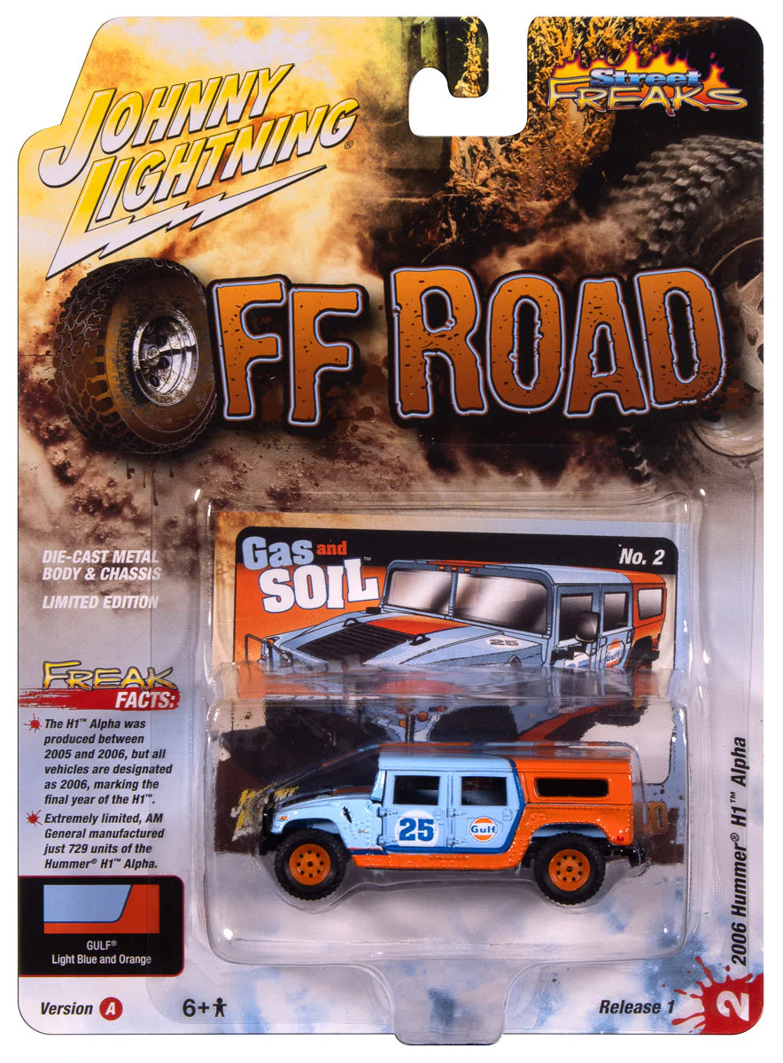 Johnny Lightning- Gulf Oil - 2006 Hummer H1 (Gulf Light Blue/Orange) J – Nice Car Collection