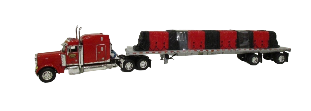 PAUL TRANSPORT, INC. PETERBILT 379 w/Wilson Flatbed Trailer in 1/64 ...