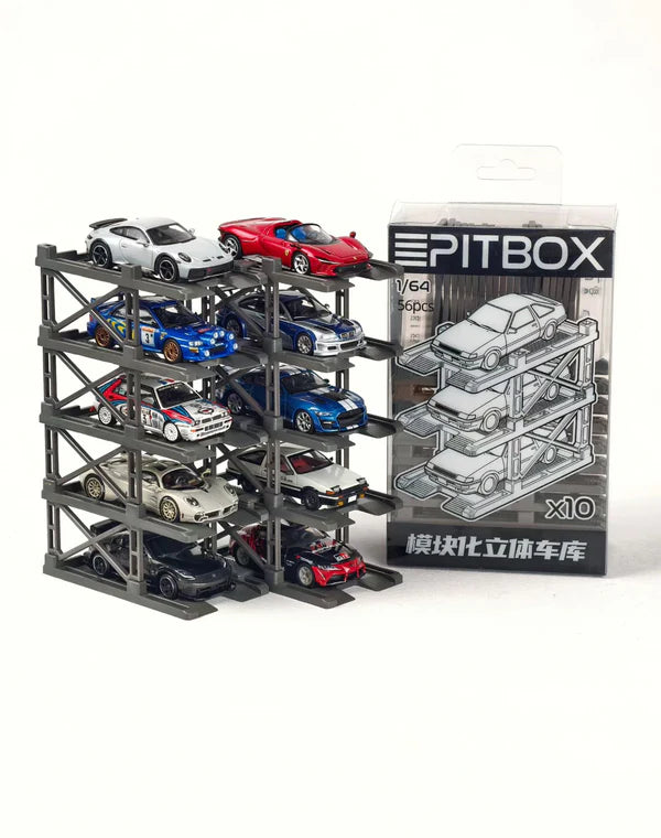 (PRE-ORDER 2025-26) PITBOX 1/64 Stacking Storage (10pk par boîte- 10 p ...