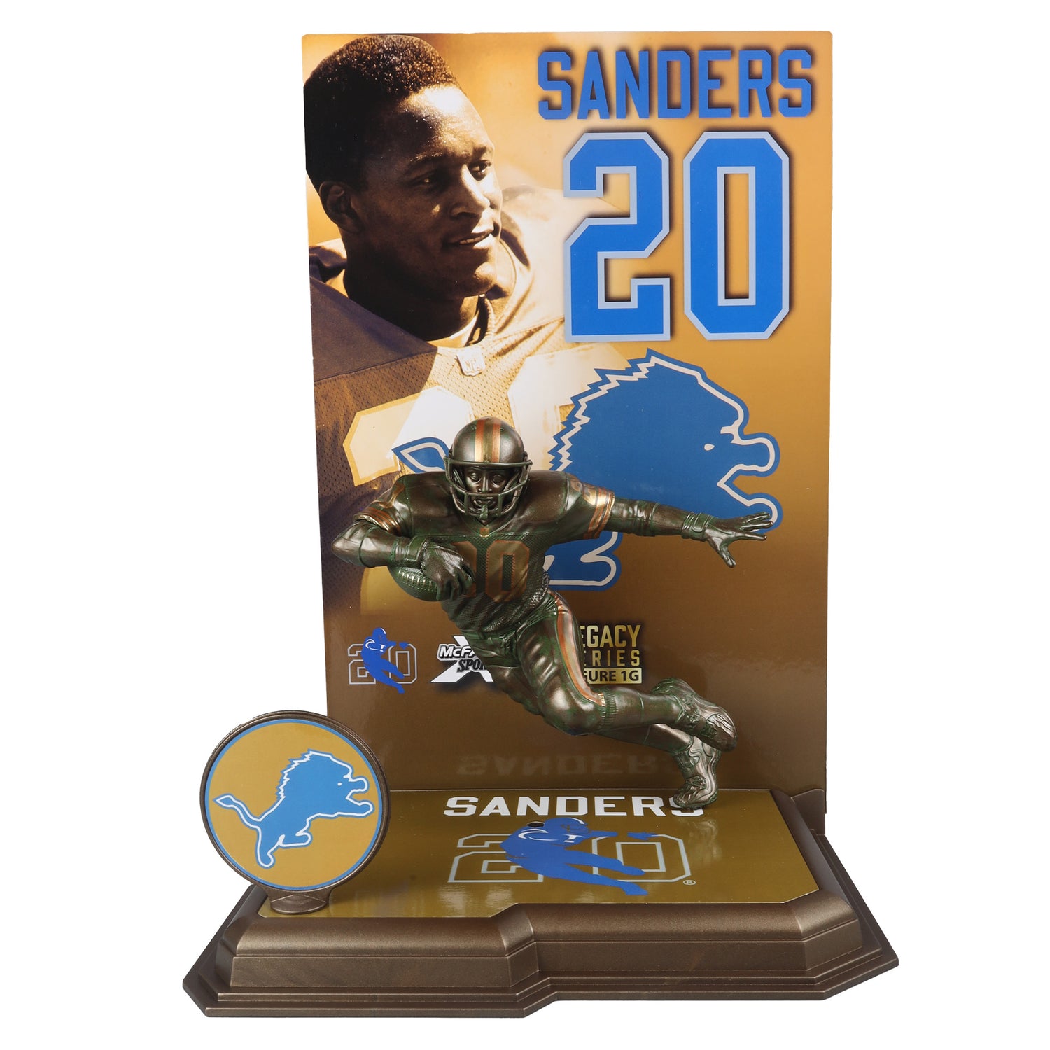 MCFARLANE NFL SPORTSPICKS-GOLD-BARRY SANDERS (BRONZE) – Nice Car Collection
