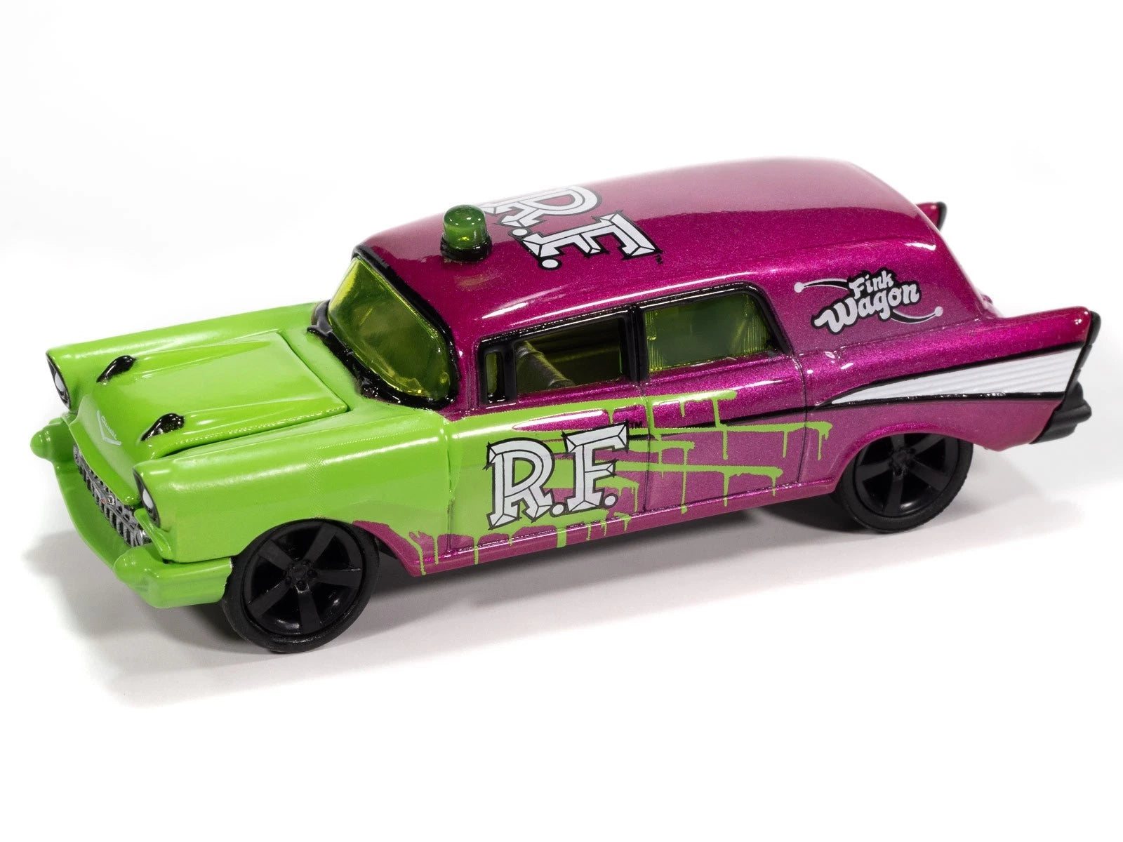 Johnny Lightning-1957 Chevy Ambulance Rat Fink-Magenta Metallic JLSF03 ...