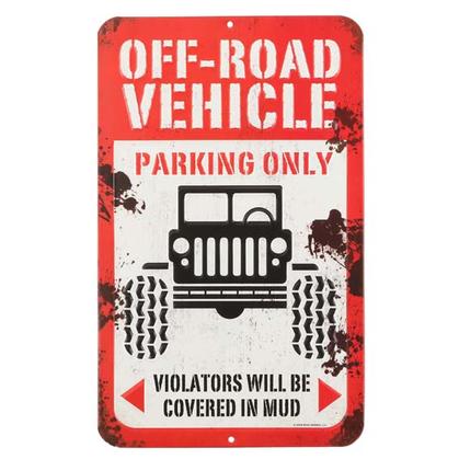 OFF ROAD VEHICLE Parking EMBOSSED TIN SIGN (8"x13") – Nice Car Collection