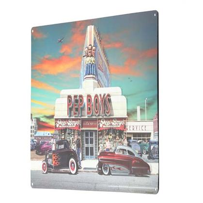 PEP BOY'S EMBOSSED TIN SIGN 18"x12" – Nice Car Collections