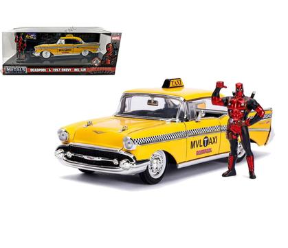 CHEVROLET BEL AIR 1957 TAXI with DEADPOOL Figure DC Comics Bombshells ...