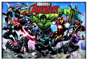 Canvas 24"x36" Marvel Avengers Jumping – Nice Car Collection