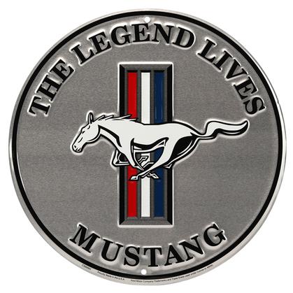 MUSTANG LEGEND LIVES EMBOSSED TIN SIGN 12" – Nice Car Collection