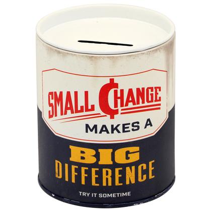 SMALL CHANGE TIN CAN BANK – Nice Car Collection